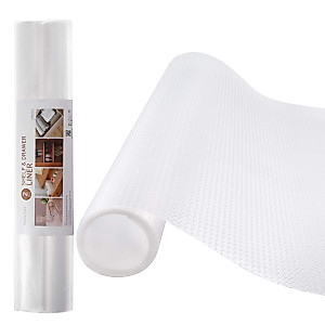 Hemoton 2 Rolls Cabinet Shelf Drawer Liner Non-Adhesive Waterproof Non-Slip EVA Mat Transparent 17.7” x 59”