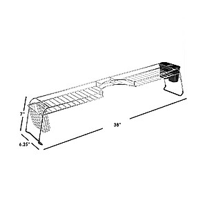 Home Basics Over Sink Shelf, (Chrome) Steel Over The Kitchen Sink Organizer for Soap, Sponges, Scrubbers, and More | with Cutlery Holder