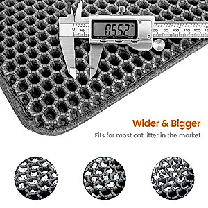 Conlun Cat Litter Mat Kitty Litter Trapping Mat 18” x17” Honeycomb Double Layer, Urine Waterproof, Easier to Clean, Litter Box Mat Scatter Control, Less Waste, Soft on Paws, Non-Slip