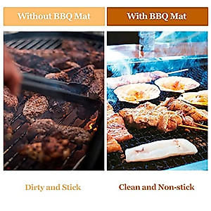 OSVINO Black Grill Mesh Mat 5 Pack Non-stick BBQ Grilling Sheet Liners 16"x12" Reusable Outdoor Barbecue Accessories Works on Gas Charcoal Electric Grill