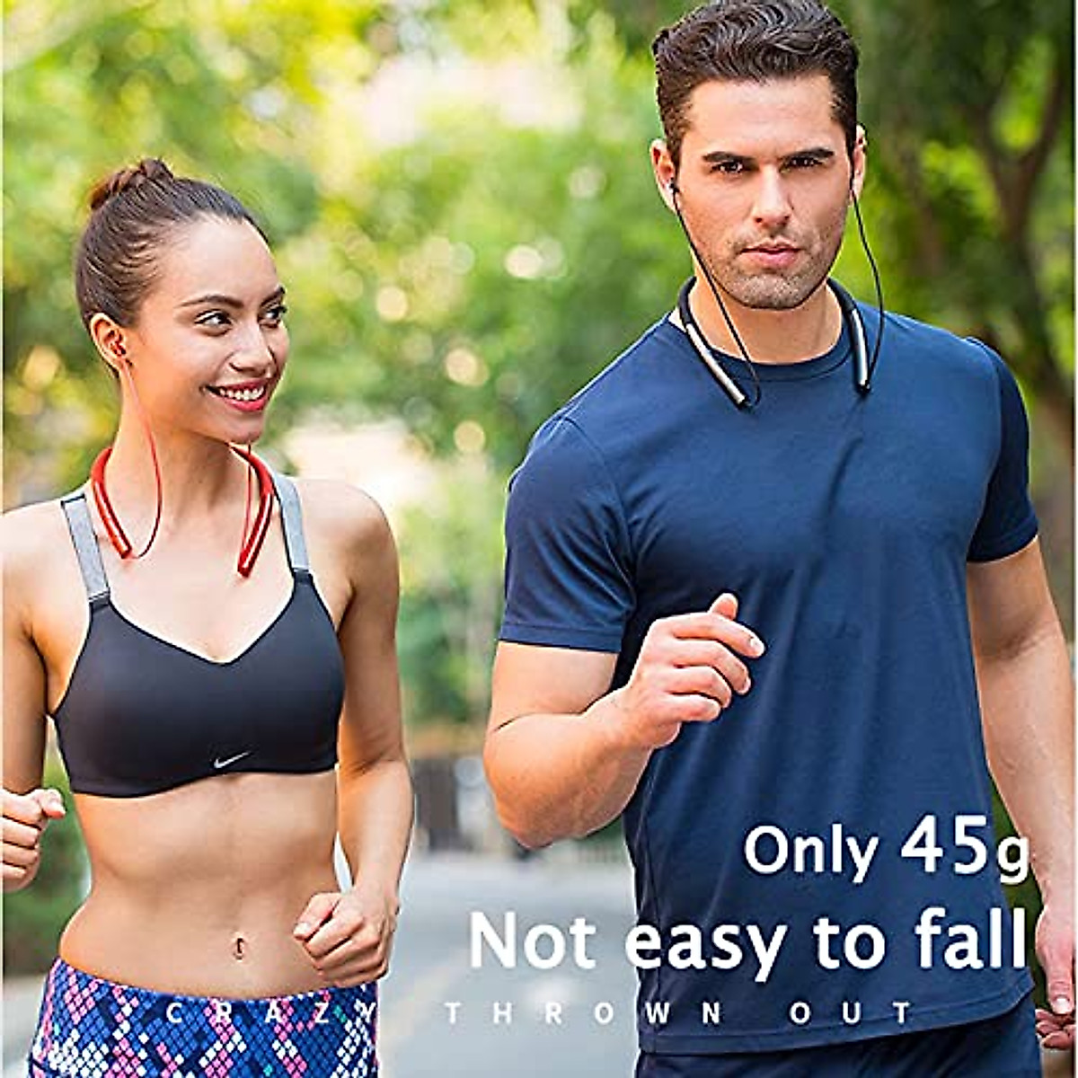 ESSONIO Bluetooth Headphones Wireless Earbuds Neckband with mic Noise Cancelling Wireless Headset 400 Hours Standby timefor Sports