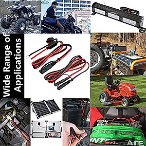 2 Pcs 16 AWG SAE Battery Charger Kit, 8 Ft SAE To SAE DC Power Connector Cable And 3 Ft Ring Terminal Harness With Fused SAE Quick Disconnect Plug