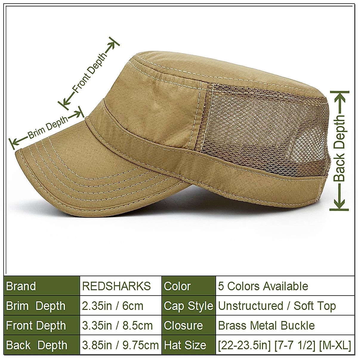 Redsharks Womens Army Cap Military Cap for Mens Castro Patrol Corp Beige Khaki