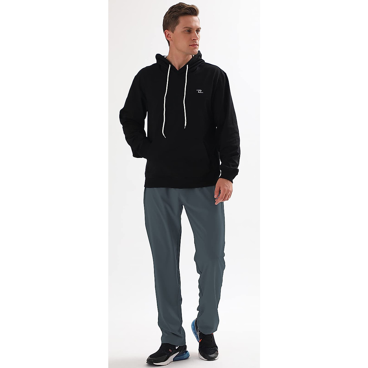 AIRIKE Mens Sweat Pants, with Pockets Outdoor Lightweight Breathable Quick Dry Athletic Jogging Hiking Pants with Elastic Waist Navy