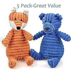 5Pack Dog Squeaky Plush Toys Puppy Toys Assortment Value Bundle Dog Toy for Puppies Bulk Large Dog Teething Toys Pet Chew Toys