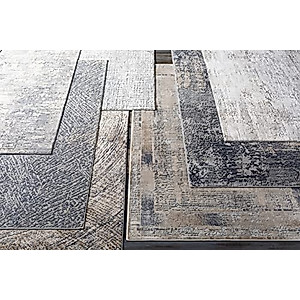 Mark&Day Area Rugs, 8x10 Pontoise Modern Charcoal Area Rug Gray Brown Cream Carpet for Living Room, Bedroom or Kitchen (7'10" x 10'2")