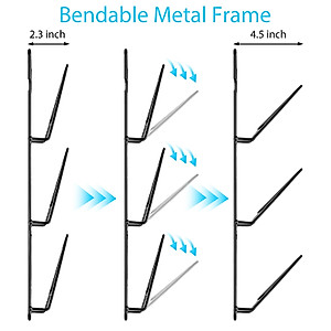 EXAIEW 2 Pack Pot Lid Organizer Rack, 6-Tier Pot Lids Holder for Cabinet Wall/Door Mount, No Drilling Adhesive Door/Wall Mounted Pots And Pans Organizer For Kitchen Storage, Classic Black