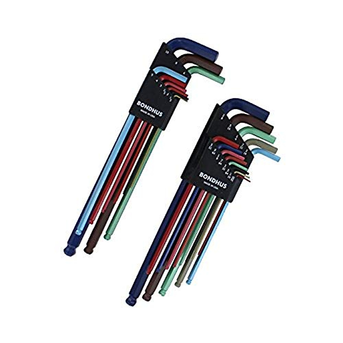 Bondhus 69600 Ball End DoublePK L-Wrench Set w/ColorGuard, 13 Piece