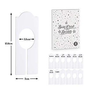 Lemonfilter 12 Pack Baby Wardrobe Dividers Plastic Nursery Closet Dividers Clothing Rack Dividers for Organize Baby's Clothes (White)