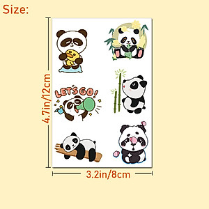 Allberll Panda Party Favor 144Pcs Temporary Tattoos 24 Sheet for Panda Birthday Party Decorations supplies Green