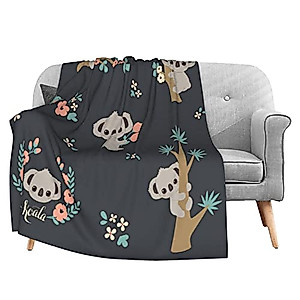 Cute 3D Animal Koala Flannel Fleece Throw Blanket Living Room/Bedroom/Sofa Couch Warm Soft Bed Blanket for Kids Adults All Season 50x60 inch