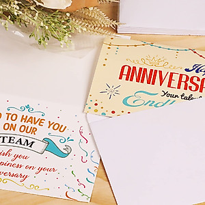 72Sets Employee Anniversary Cards Business Employee Thank You Cards Encouragement Work Team Greeting Cards 6 Different Design Card Notecards Staff Appreciation Anniversary Cards including 36Pcs