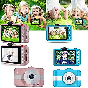 Kids HD Digital Camera - Children Camera 3.5Inch Screen Rechargeable Front and Back Double Lens 2MP for Boys Girls 3-10 Year Old