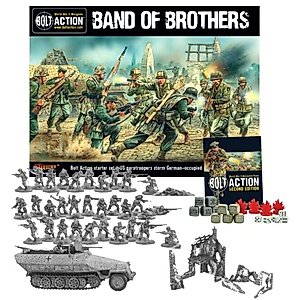 Wargames Delivered Bolt Action Miniatures - Band of Brothers Starter Set- English Language. Action Figures 28mm WWII Miniature Models and Tanks for Miniature Wargaming by Warlord Games