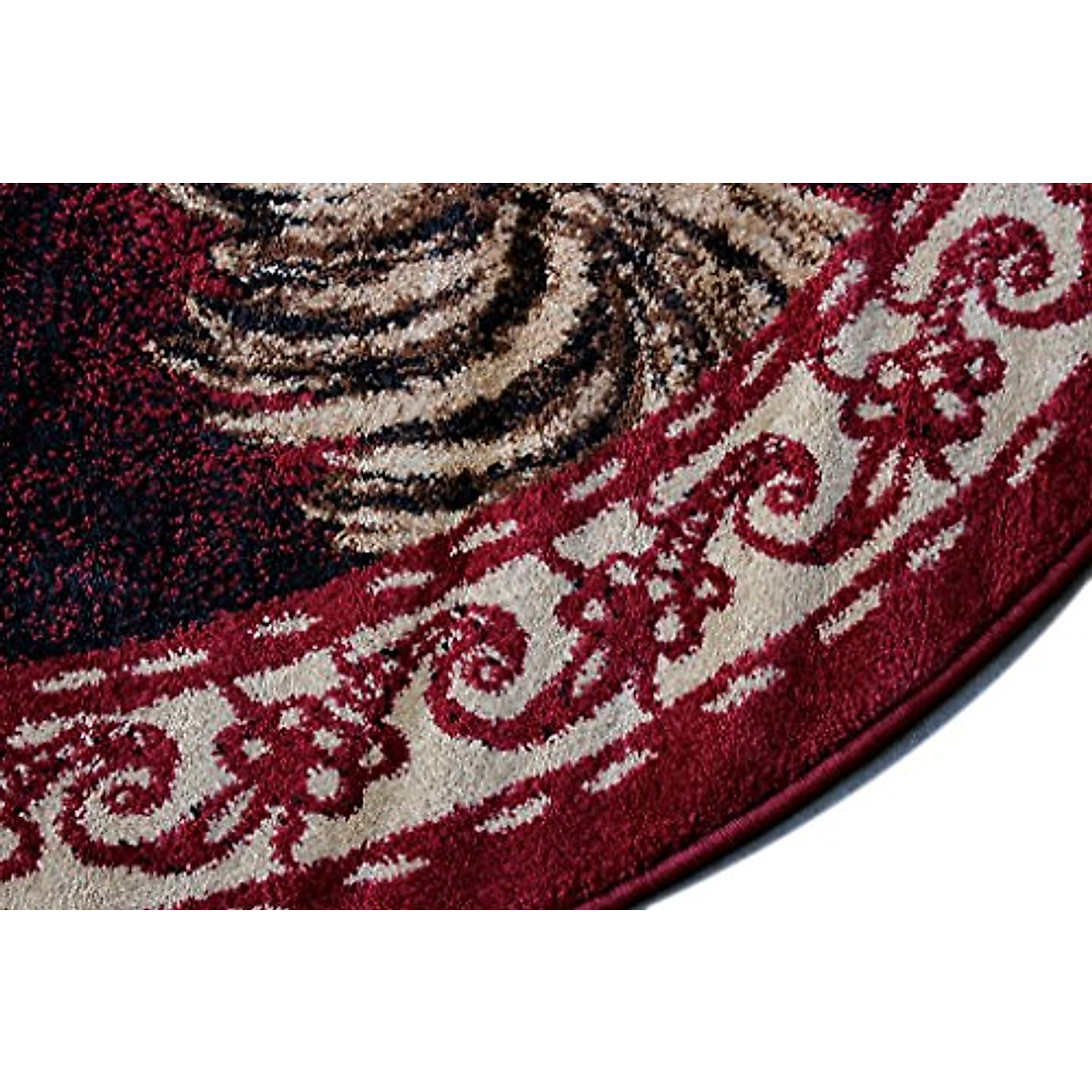 Rooster Style Round Area Rug Design L-379 (5 Feet 5 Inch X 5 Feet 5 Inch) Round