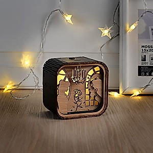 MissLiGarden Handmade Music Box, Vintage Wooden, Classic, Oriental Temple, Best Gifts for Wife Husband Girlfriend Boyfriend Girl Boy Son Daughter, Birthday, Beauty and The Beast (8 Songs Option)