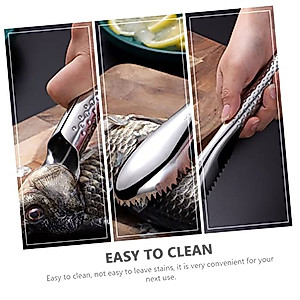 UPKOCH 3pcs Stainless Steel Fish Scale Planer Stainless Steel Scale Cleaner Shrimp Deveining Tool Seafood Scraper Household Cleaner Japanese Tools Cleaning Tools Kitchen Tool Fish Scaler