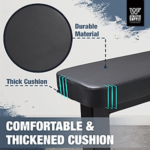 CAP Barbell Commercial Grade Weight Bench Flat/Incline/Decline Utility Exercise Olympic Workout Bench for Full Body Workout (Utility Flat Bench, White)