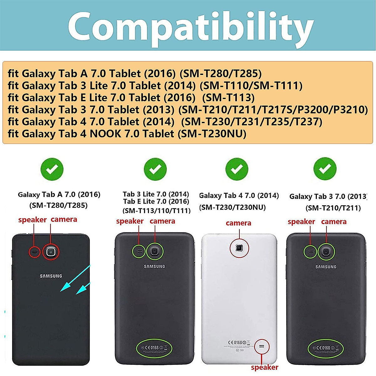 UUcovers Kids Case for Samsung Galaxy Tab A 7.0 2016 (SM-T280/T285), Tab 4 7.0/Tab 3 7.0 (SM-T230/T210/P3200), Tab E/Tab 3 Lite 7.0 (SM-T110/T113) EVA Foam Shockproof Cover with Stand Handle, Green