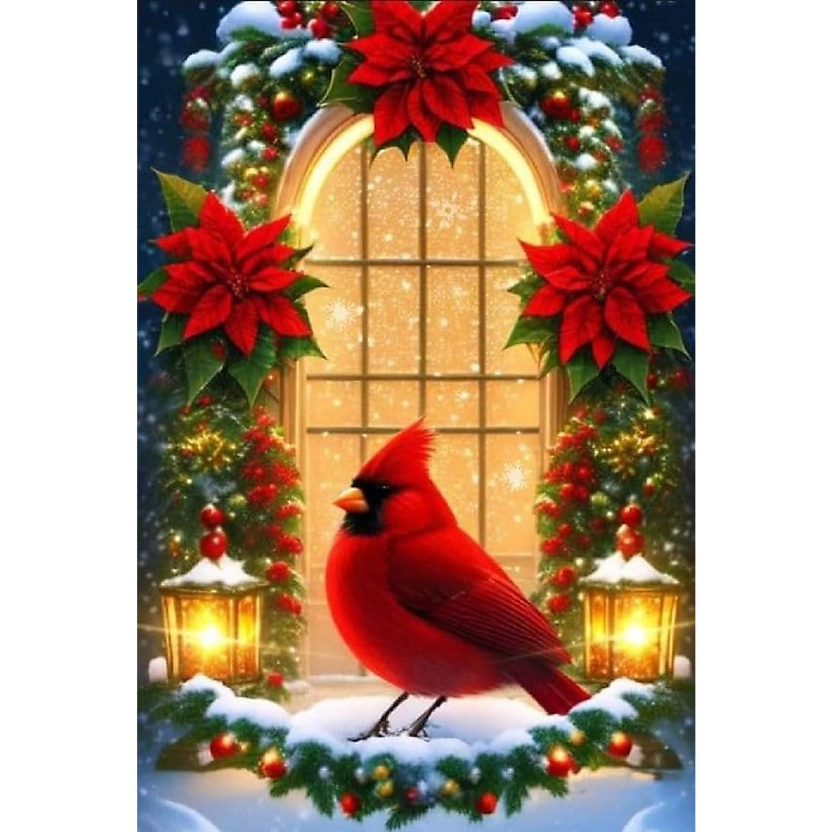 Eterkosu Christmas Diamond Art Paintings Kits for Adults and Kids,Cardinal Bird 5D DIY Round Full Drill Diamond Dots Paintings for Beginners, Diamond Art Craft Canvas Picture Home Wall Decor
