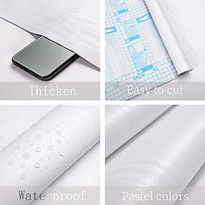 Heroad Peel and Stick Wallpaper Wood Contact Paper Wood Wallpaper White Wood Grain Contact Paper Thicken Textured for Cabinets and Drawers Countertops Waterproof Self Adhesive Vinyl 17.5" x 78.7"