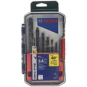 BOSCH BL14 14-Piece Black Oxide Metal Drill Bit Set