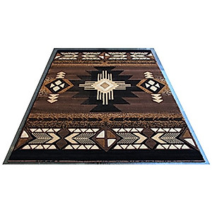 South West Area Rug 5 Feet X 7 Feet Chocolate Design C318