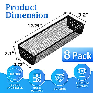 Simple Trending Silverware Drawer Organizer, Silverware Organizer for Drawer, 8 Pack Utensil Organizer for Kitchen Drawers, Kitchen Drawer Organizer for Large Utensils(12.2 * 3.2 * 2.1 inch)