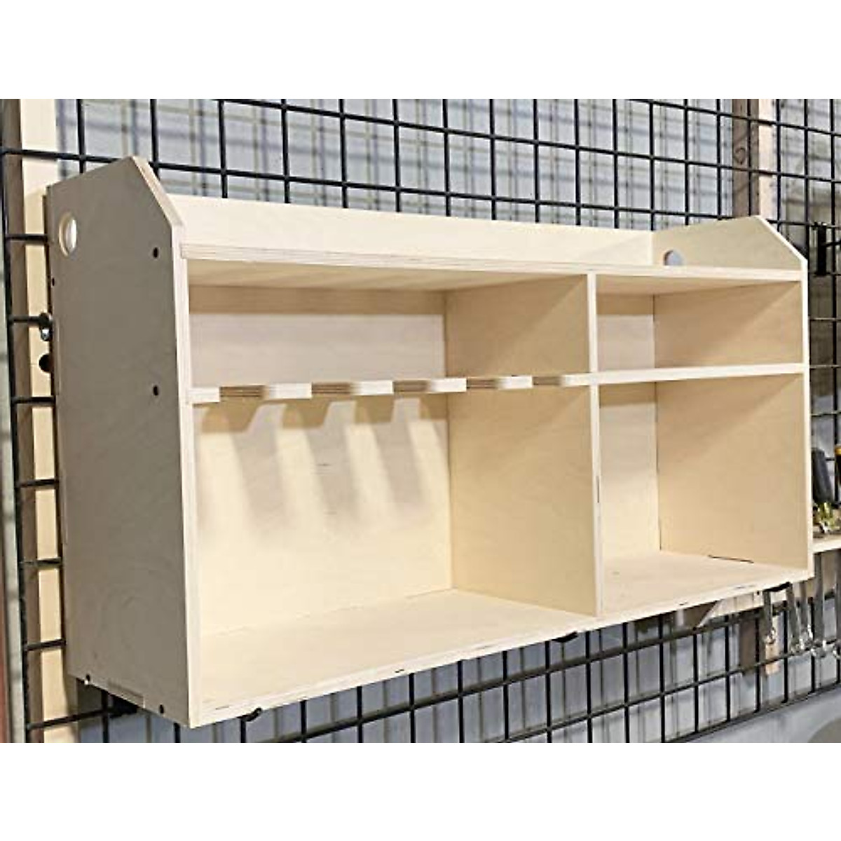 Factory Crafts Cordless Drill Tool Holder Organization Rack Wood Shelf Case Organizer 5-Slot Multi Storage