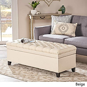 Christopher Knight Home Juliana Fabric Storage Ottoman, Beige