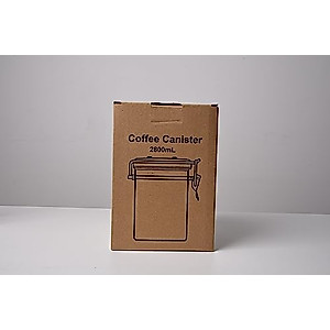 Coffee Canister Airtight 35OZ Large, 2.2 lbs Coffee Storage Container Stainless Steel Air Tight Coffee Jar with Scoop, Date Tracker and CO2 Release Valve for Beans, Ground, Tea, Flour and Sugar, 2.8L