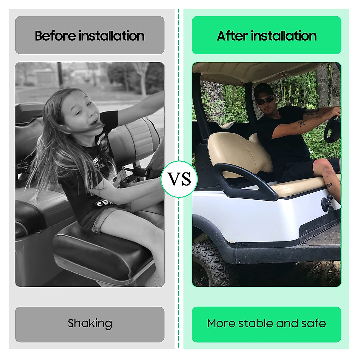 10L0L Golf Cart Arm Rest Hip Restraint for Club Car Precedent 2012-up, Driver and Passenger Side, OEM# 103833601 103833701, 1 Pair (Left + Right)