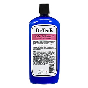 Dr. Teal's Calm & Serenity Pure Epsom Salt Foaming Bath Gift Set (3 Pack, 34 oz ea.) - Rose Essential Oils & Milk Protein Provide Stress Relief & Silky Smooth Skin - Long Lasting Bubbles Nourish Skin