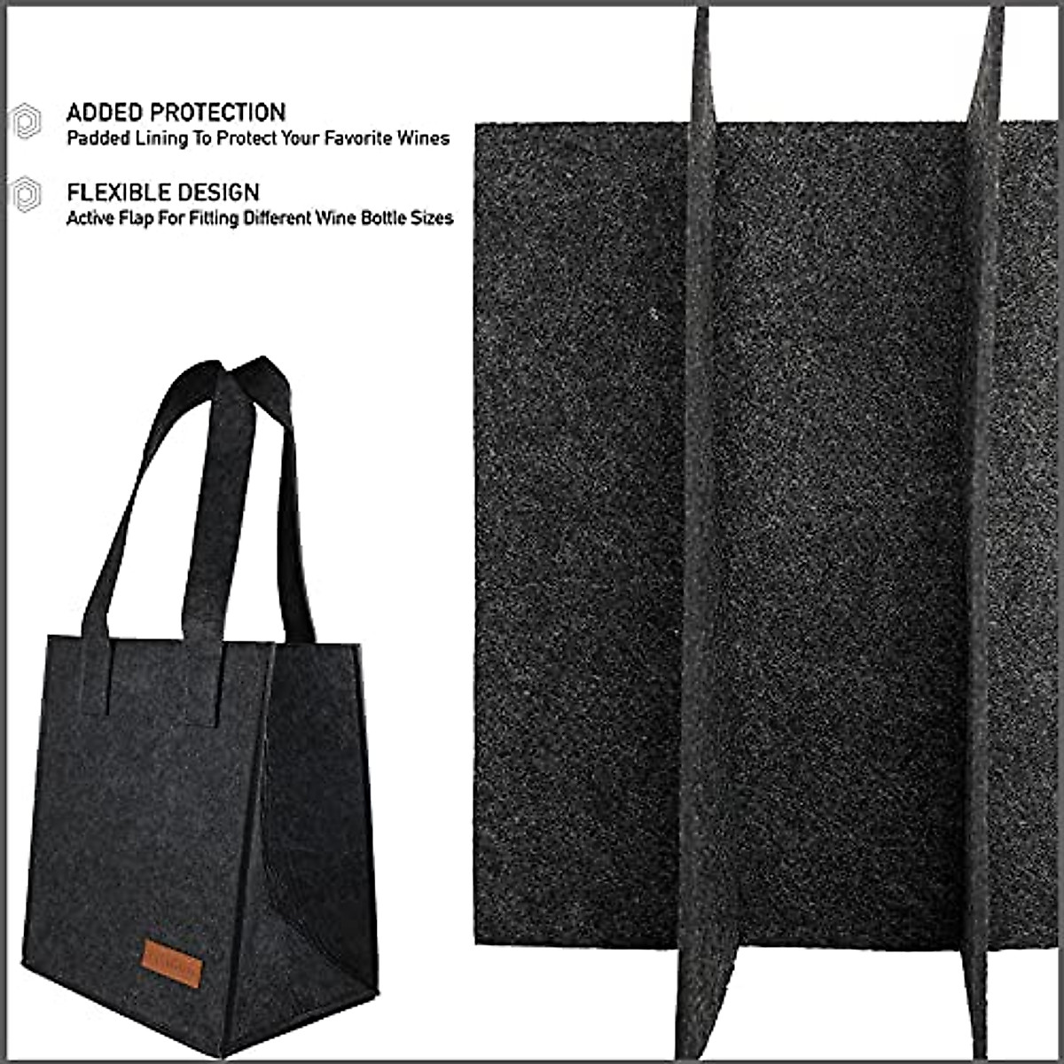 6 Bottle Wine Carrier Tote Reusable Grocery Bags for Travel, Camping and Picnic, Perfect Wine Lover Gift