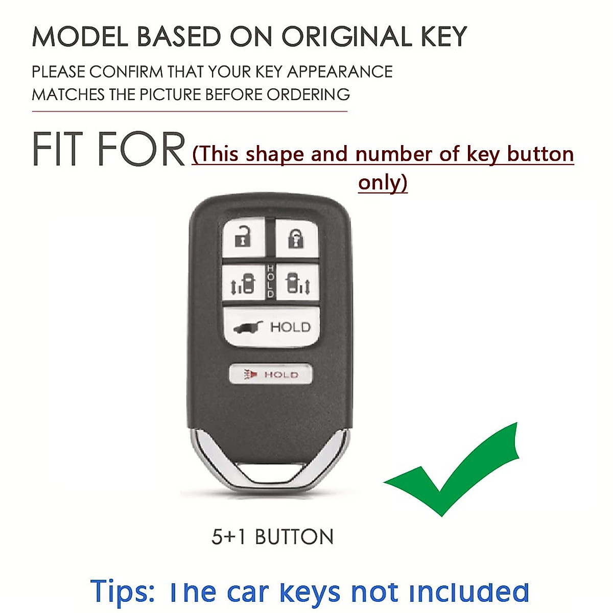 SANRILY Leather Key Fob Case, Blue - Premium Crazy Horse for Honda Odyssey 7 Buttons Smart Key 2018-2022 Keyless Protection, Unisex Accessory