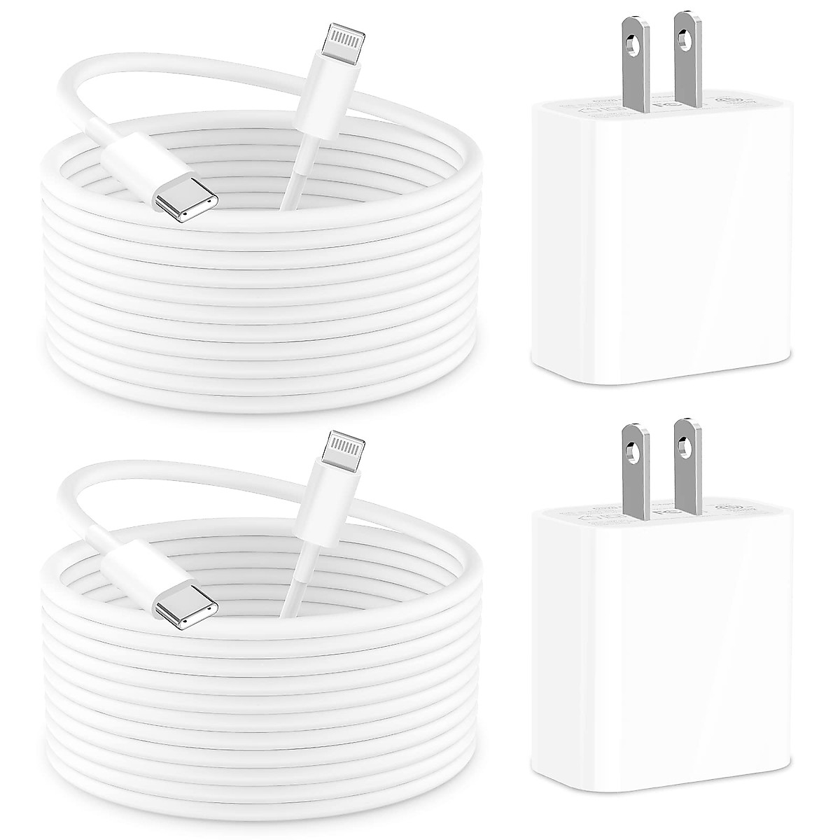 【MFi Certified】iPhone 14 Charger Fast Charging, Rombica 2Pack 20W PD USB-C Power Wall Charger Adapter with 6FT Type-C to Lightning Cable Compatible for iPhone 14 Pro 14 Pro Max 13 12 11 XS XR X 8 iPad