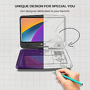 SUNPIN Portable DVD Player 12.5" with HD Swivel Screen, 5 Hours Long Lasting Battery, Car Headrest Mount Case, Car Charger, Power Adaptor, Support USB/SD Card/Sync TV/Multiple Disc Formats, Purple