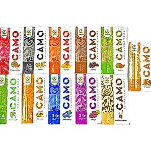 Afghan Natural Leaf Wraps CAMO Wraps Variety 11 Packs Watermelon, Blueberry, Chocolate, Grape, Mango, Vanilla, Green Apple, Peach, Guava, Russian Cream and Honey