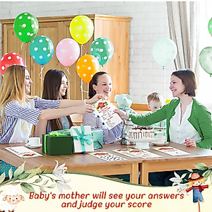 150 Pcs Watercolor Farm Animals Baby Shower Games Set 6 Games with 20 Pieces Pencils for Baby Shower Games Activities Include Baby Descriptions, Guess Who, Baby Price, Bingo Game, Word Scramble Game