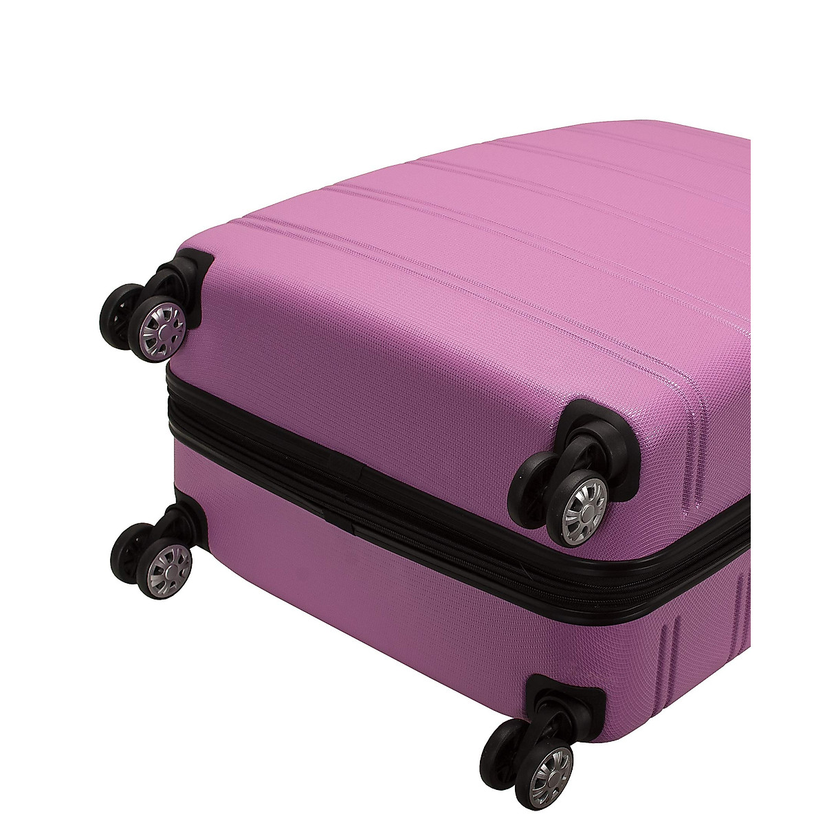 Rockland Melbourne Hardside Expandable Spinner Wheel Luggage, Pink, 3-Piece Set (20/24/28)
