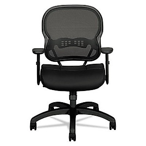 VL712 Series Mid-Back Swivel/Tilt Work Chair, Black Mesh