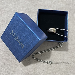 Mshion Ring Set, Rings for Women Men, Cool Rings with Stainless Steel Chain Holiday Gifts(Rose Gold)