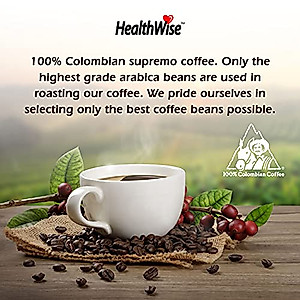 Healthwise Low Acid Coffee - Acid Reflux, Heartburn, Gastro Issues - Healthier Coffee For Sensitive Stomachs - 100% Colombian Supremo Original -12 Ounce Cans (Pack of 5)