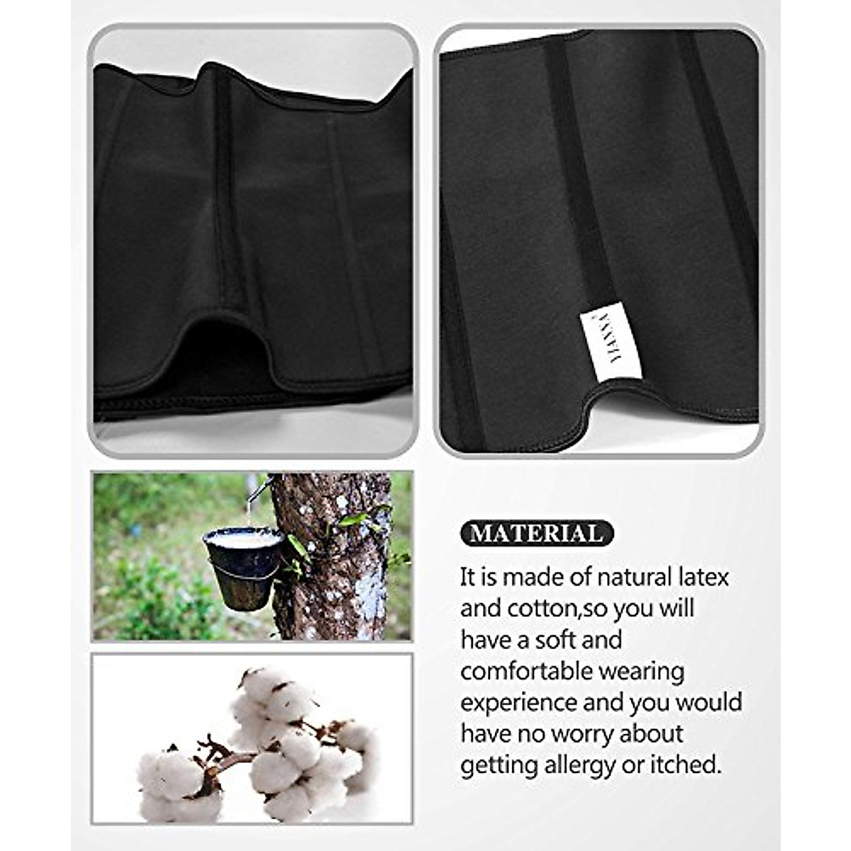 YIANNA Women's Latex Waist Trainer Long Torso Underbust Corsets Cincher Sport Girdle Body Shaper, Size XS (Black)