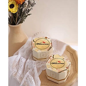 Kraft Welcome Stickers,Wedding Party Favor Bag Labels Invitation Card Envelope Seals for Bridal Shower Birthday Party,2 Inch 160 Pcs Per Pack