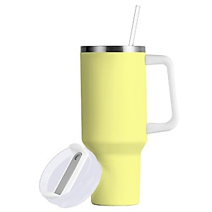 GAIGEO Champagne Yellow Water Bottles Insulated, Stainless Steel Stainless Steel Tumblers, Leak-proof Travel Coffee Mug, Removable Easy to Clean