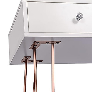 Kindmin Makeup Vanity Table Set with 3 Modes Adjustable Lighted Mirror Cushioned Stool, Dressing Table for Small Space