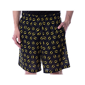 DC Comics Mens' Batman Logo Short Sleeve Shirt Pajama Short Set (XX-Large) Black