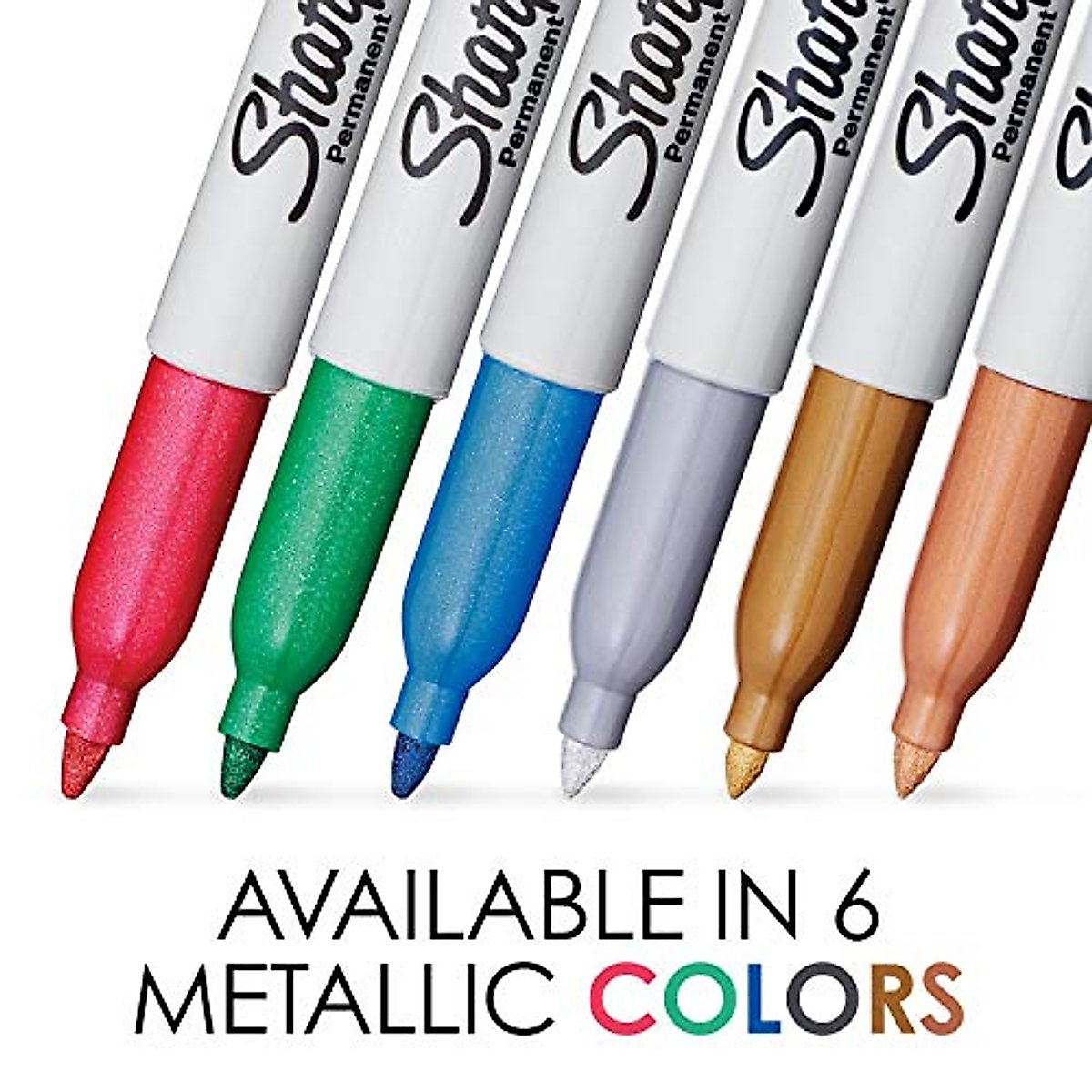 SHARPIE Metallic Permanent Markers, Fine Point, Assorted Metallic, 6 Count