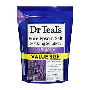 Dr. Teal's Lavender Soaking Solution (1 Bag, 7lb) - Blended with Pure Epsom Salt - Relax and Relieve Stress at Home While Promoting a Better Nights Sleep - Value Size Bag
